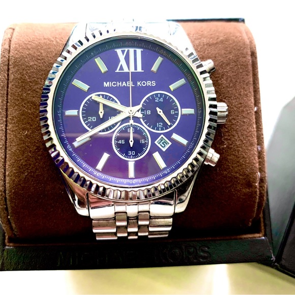 Michael Kors | Accessories | Michael Kors Lexington Mk828 Silver Watch ...
